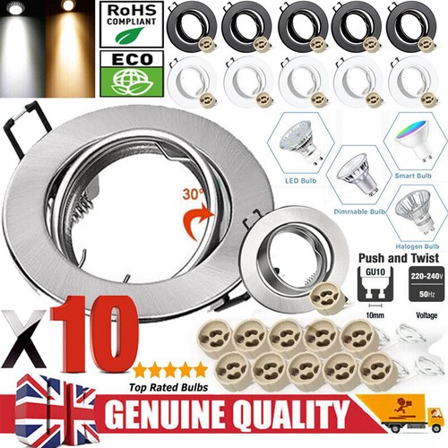 LED Recessed Ceiling Light GU10 Swivel Downlight Fixed Spotlight ...