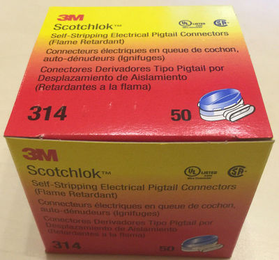 3M Scotchlok 314 Kabelverbinder - 600 Volt 300 Stück, 6 Originalkartons ...