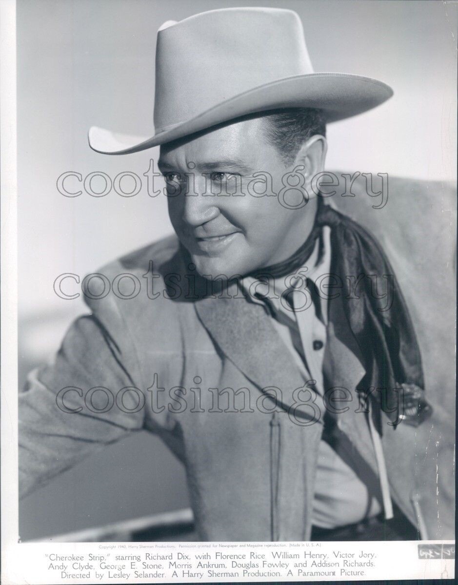 Richard Dix Western Cherokee Strip Right: Richard Dix On Window Card
