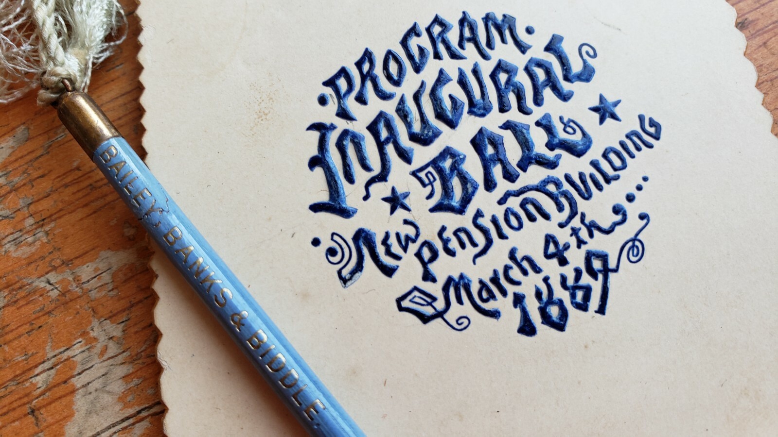 1889 Benjamin Harrison Inauguration Ball Program American President U.S ...