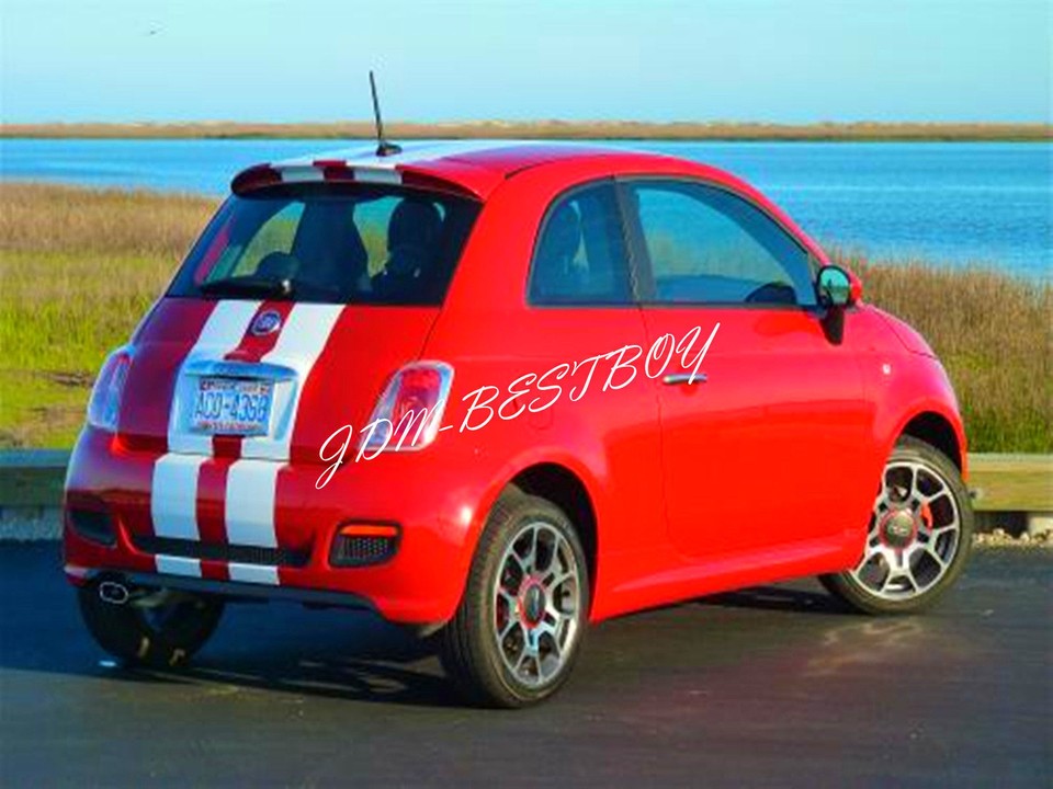 Fiat 500 4" Dual Rally Racing Stripes Decal Sticker Vinyl Wrap 500e ...