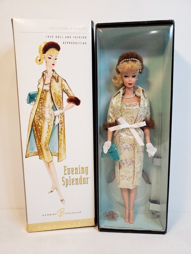EVENING SPLENDOR 1959 VINTAGE REPRO BARBIE DOLL 2004 GOLD MATTEL G8890 ...