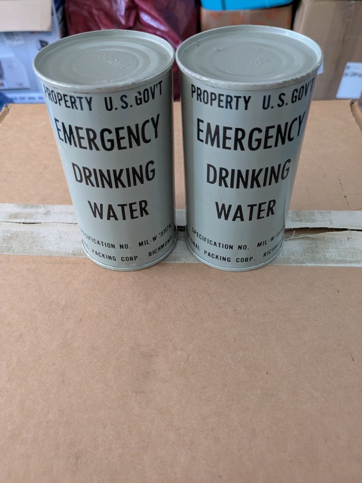 2 Vintage U.S. Gov’t Emergency Drinking Water Cans – 1950's | eBay