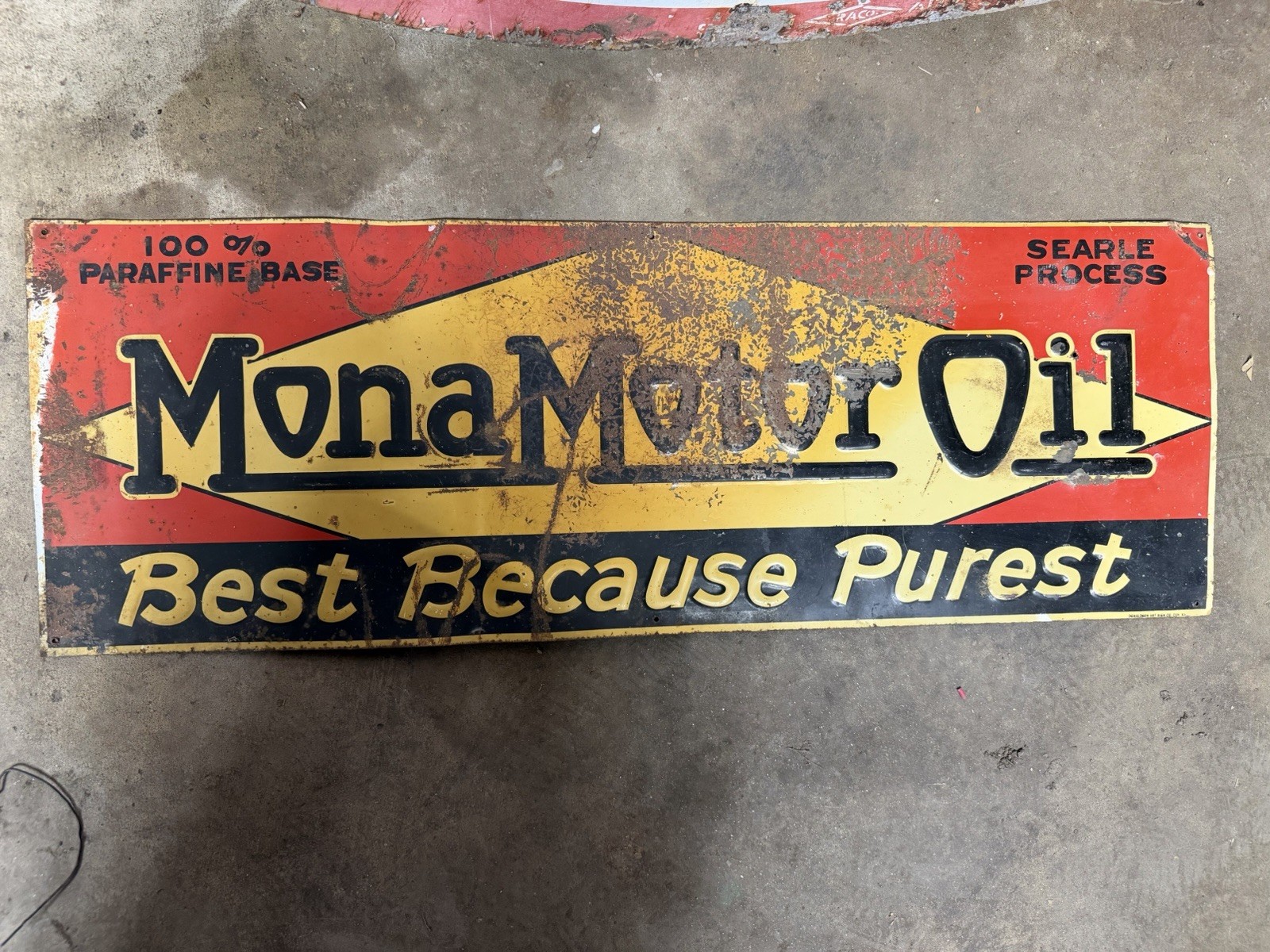 Vintage MONA MOTOR OIL Tin Embossed Sign-20s Gas Oil Rare | eBay