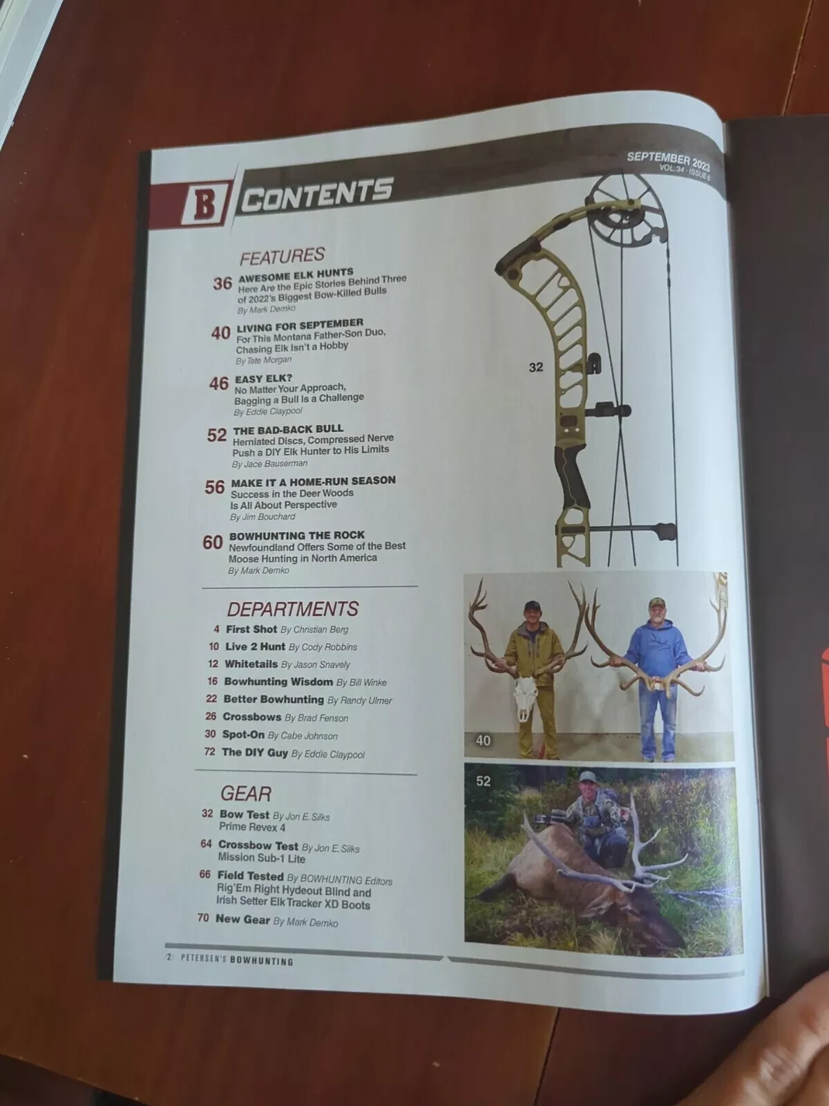 BOWHUNTING MAGAZINE SEPTEMBER 2023, ELK ISSUE, PRIME REVEX, MISSION SUB ...