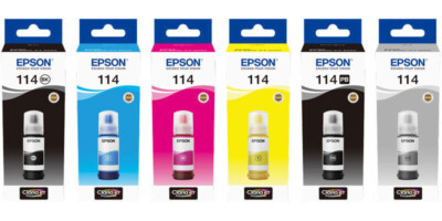 6 x pack multiple d'encre originale Epson 114 EcoTank ET 8500 ET 8550 ...