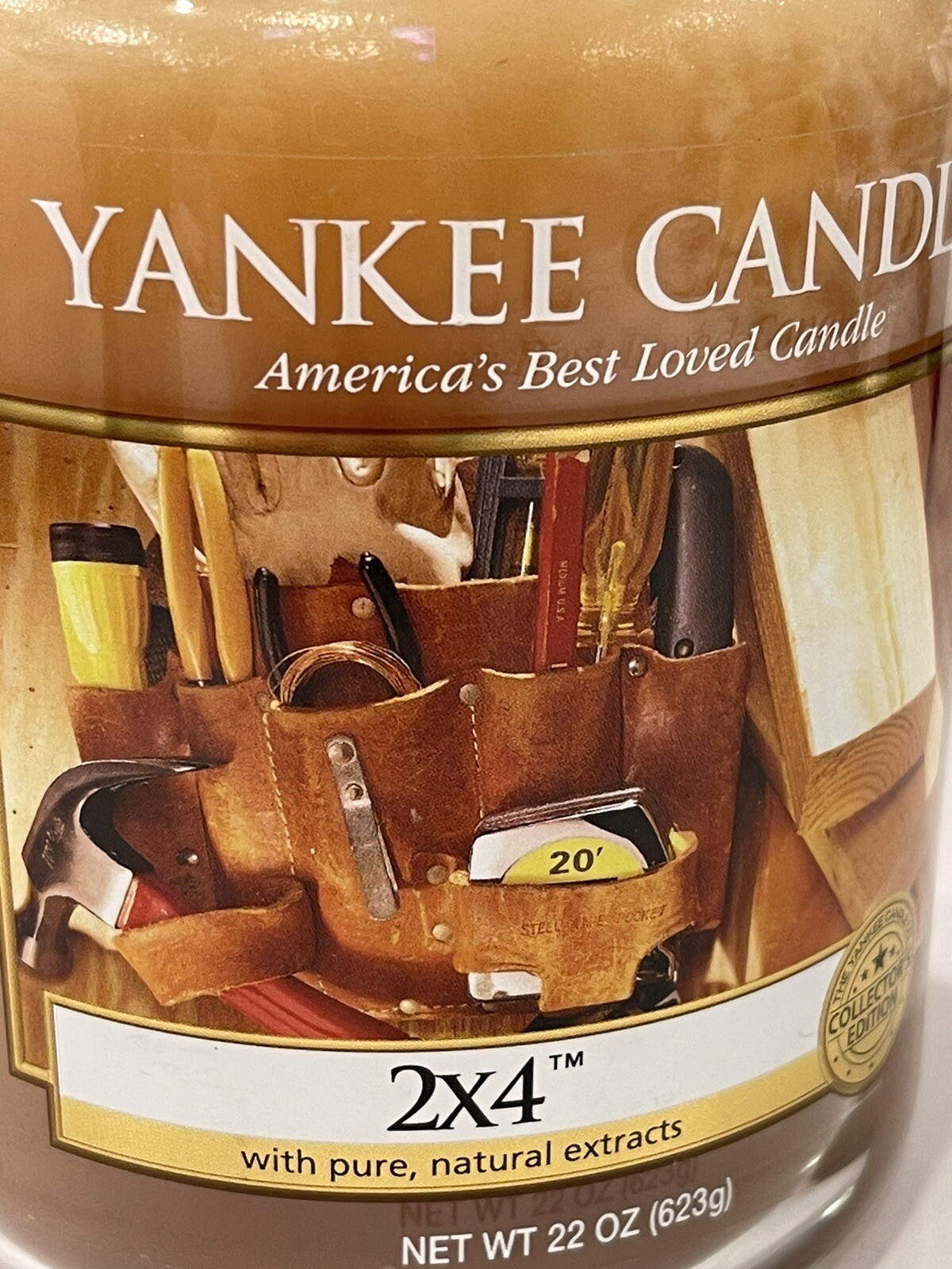 RETIRED RARE NEW YANKEE CANDLE 2X4 LUMBER SCENTED 22 OZ JAR LARGE 22oz ...