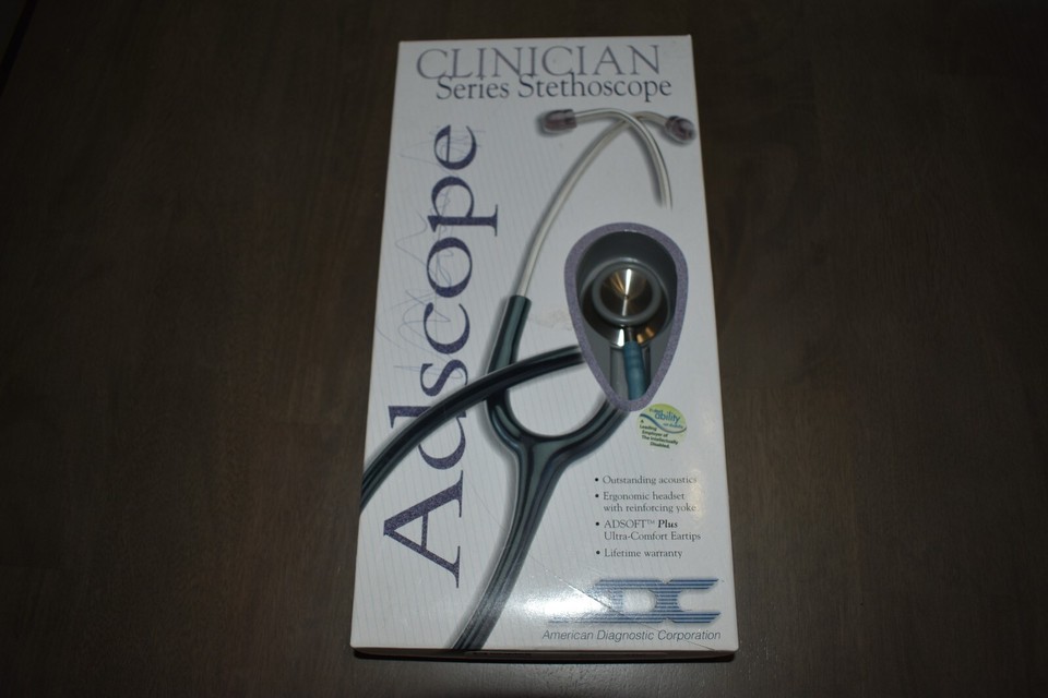 ADC Adscope 603 Clinician Stethoscope Combo Chestpiece Adult 31" Met ...