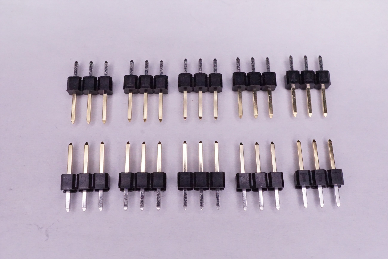 Lot of 10 x 961103-6404-AR 3M Pin Strip Header 3 Pos 1 Row 2.54mm 0.100 ...