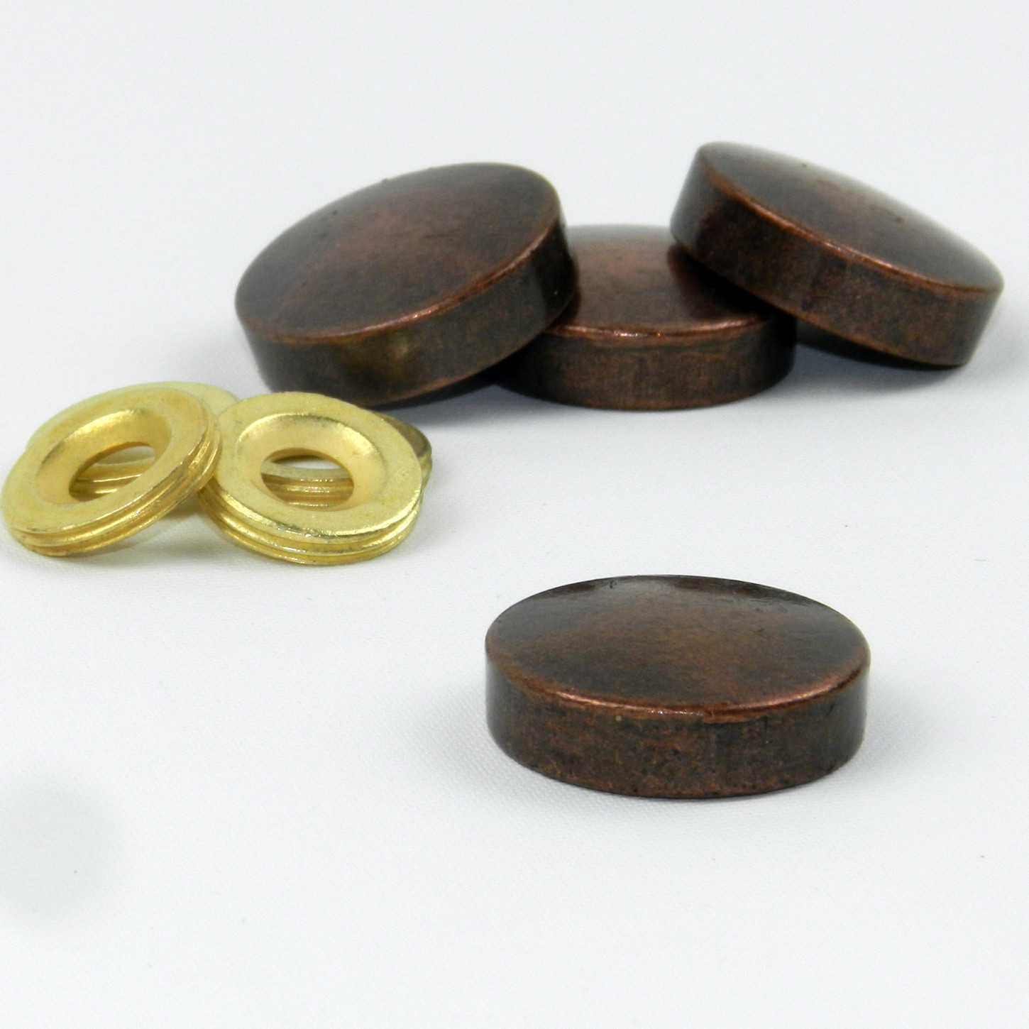 Threaded Rustic Brown Dome Screw Snap Caps Covers Electroplated Display ...