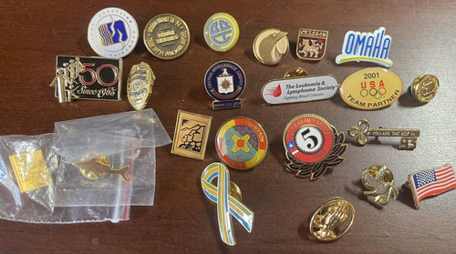 22 pc Lot Lapel Pins Organizations Government Events Misc Mixed Group ...
