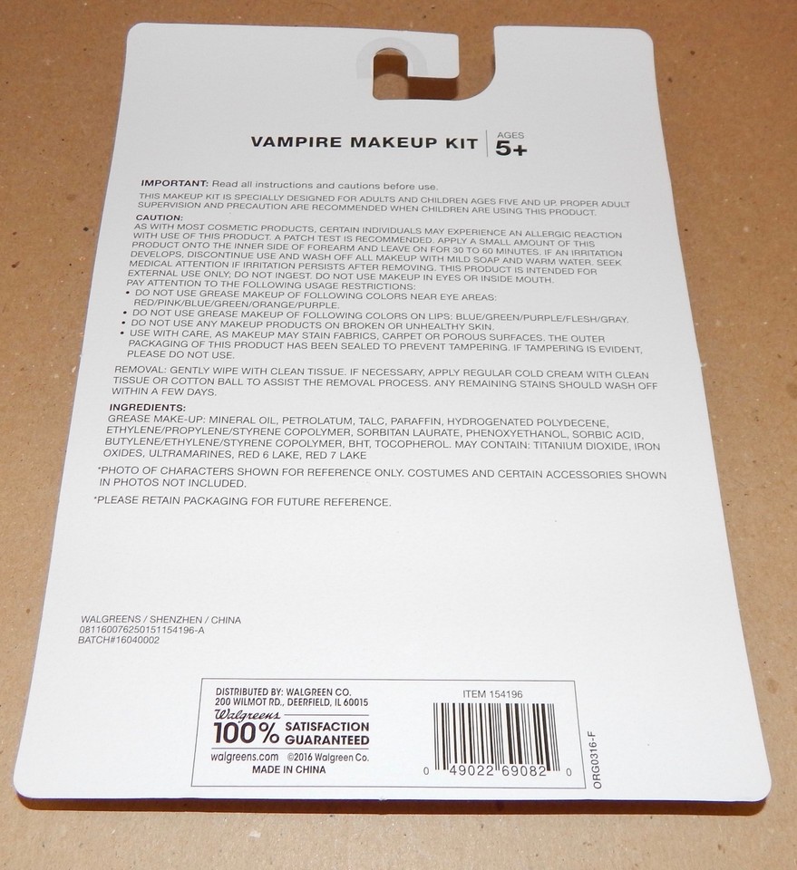 Halloween Makeup Kit Looking Spooky Grease Vampire Makeup Kit With ...