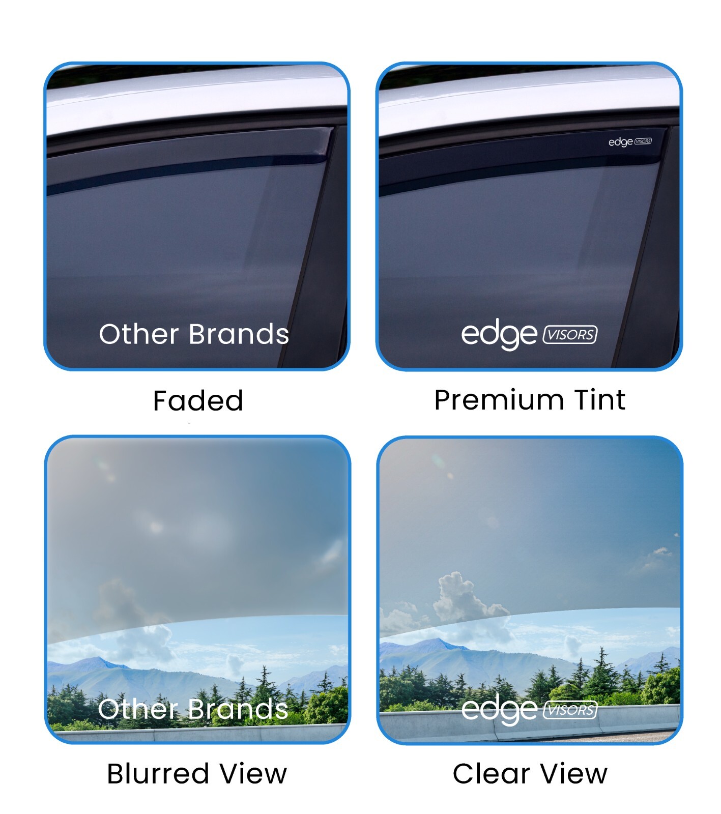Ford Puma 2019-onwards 5 Door SUV Wind Deflectors 4pc Edgevisors Tinted ...