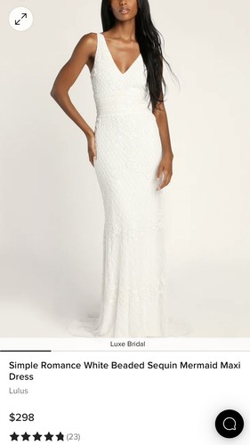 Lulus Simple Romance Beaded Wedding Gown | eBay