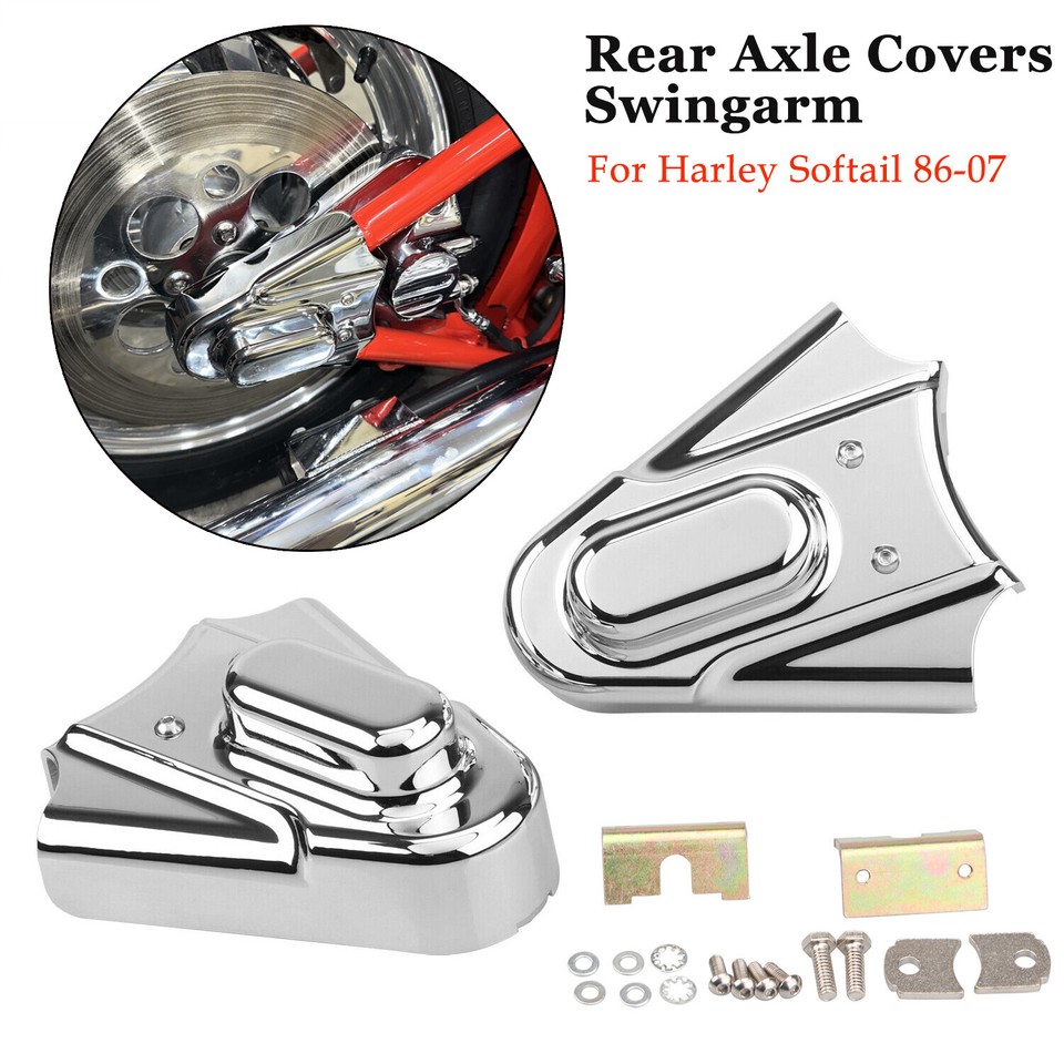 Chrome Rear Swingarm Axle Covers For Harley Softail Deuce FXSTD ...