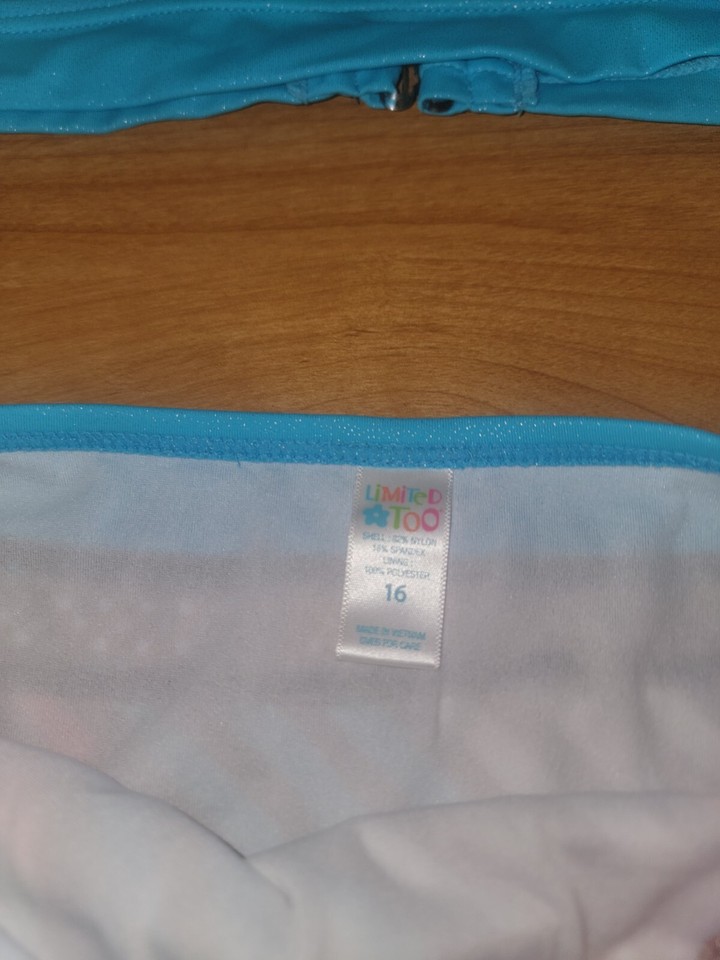 New Young Girl's / Woman's Limited Too 2 Piece Swimsuit White Brown ...