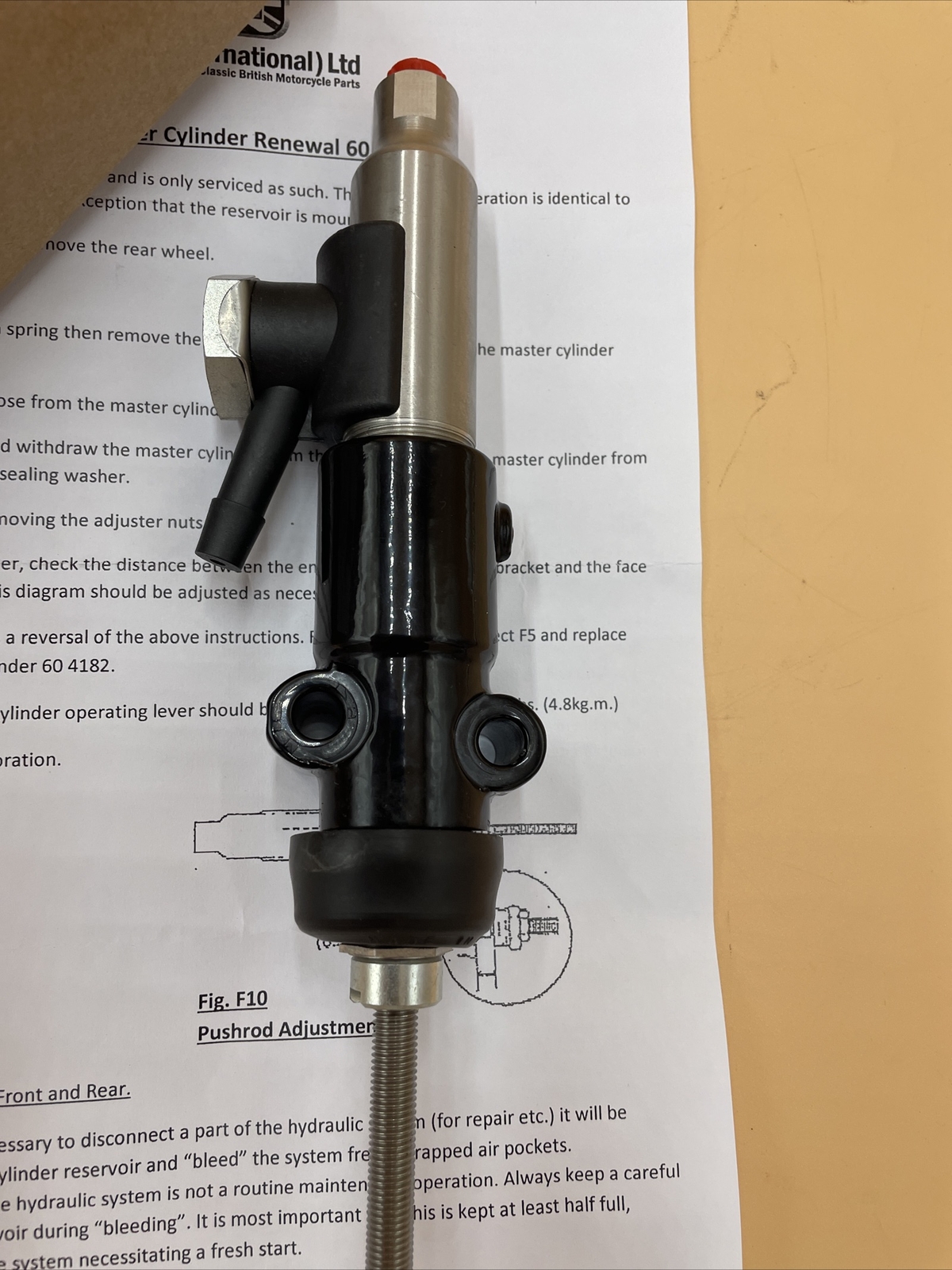 TRIUMPH REAR MASTER CYLINDER STAINLESS 60-4401 TR7 T140 T160 750 U.K ...