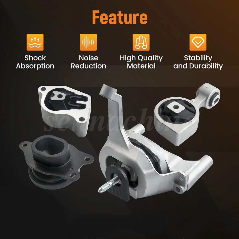 4PCS Engine Motor Trans Mount Auto Set For 2007-2017 Nissan Altima 2.5L ...