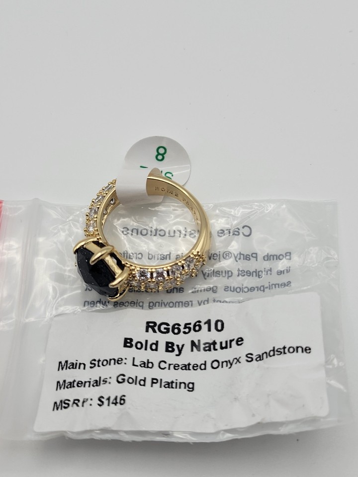 Bomb Party Ring Untamed RG65610 'Bold By Nature' Onyx Sandstone Gold Sz ...