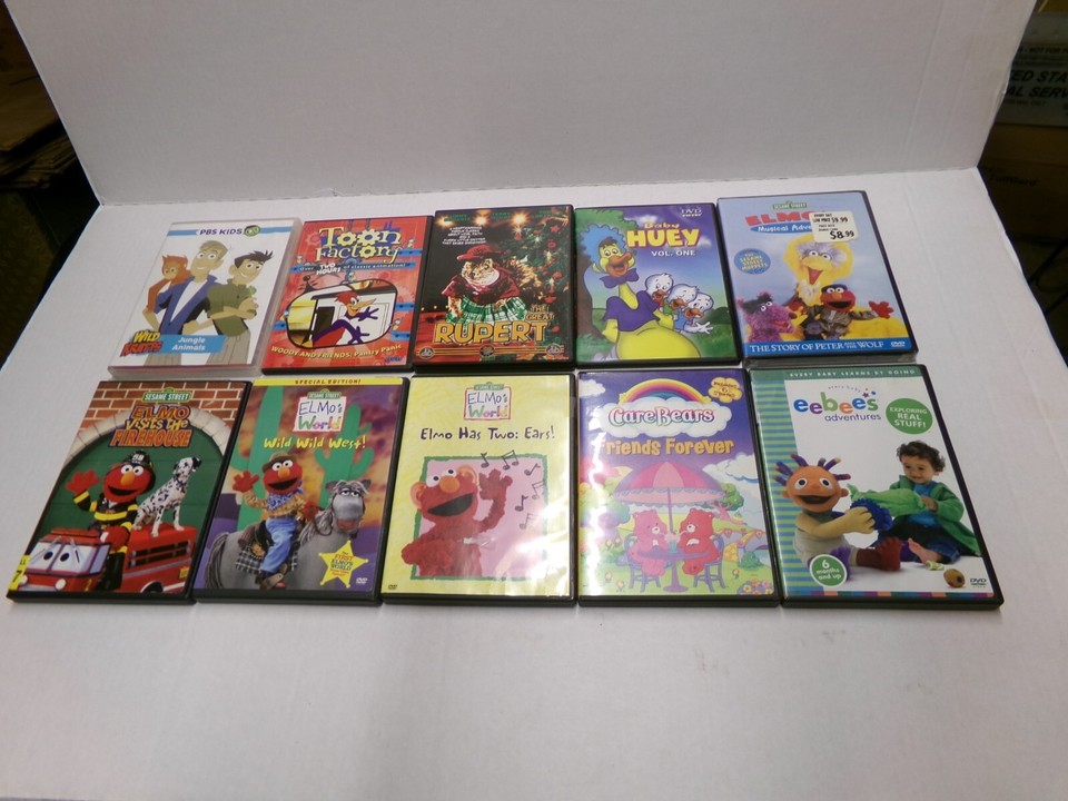 Lot of 10 Children Kids DVDs Movies Cartoons Care Bears Elmos World | eBay