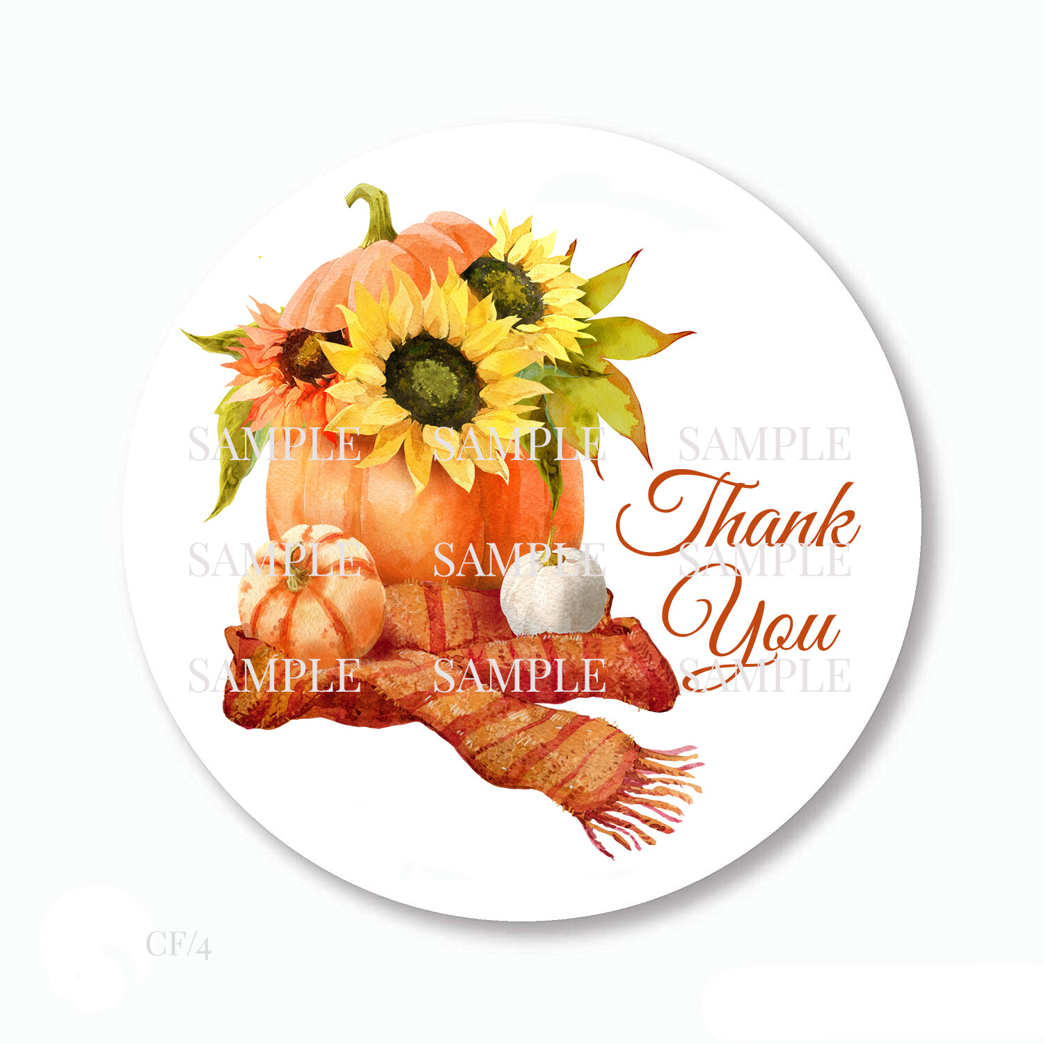 Thank You Fall Autumn Sunflowers Favor Labels Scrapbook Stickers ...