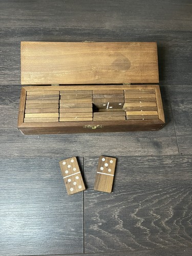 Vintage Large Dominoes Set Of 28 - 2 3/4” Each With Wooden Box Domino ...