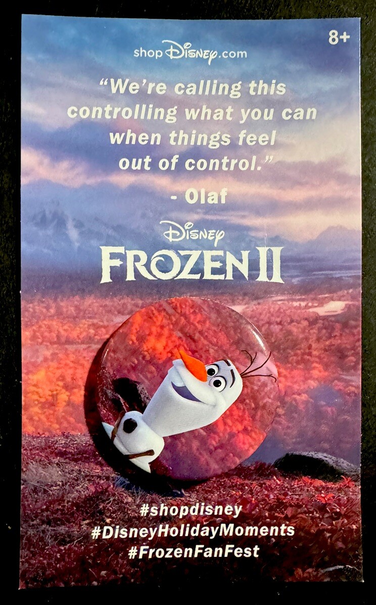 New Frozen 2 Pin-back Button Olaf Disney Holiday Magic Limited Animated ...