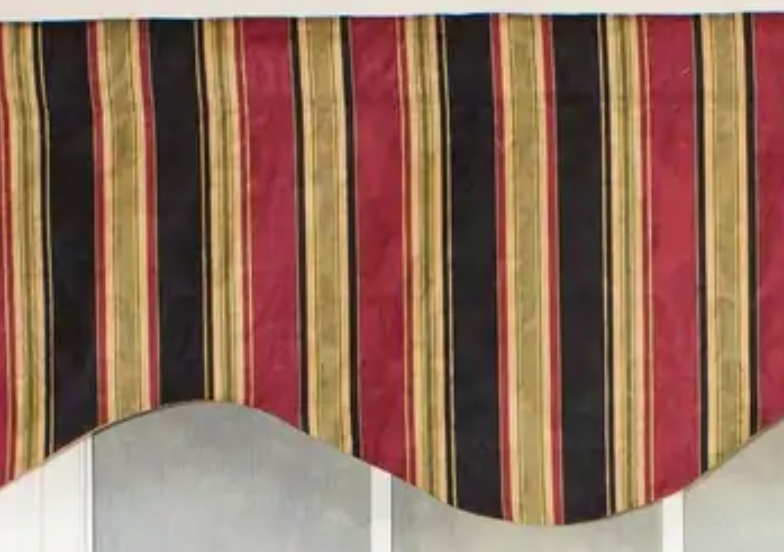 RLF Striped Onyx, Red and Gold Valance - 50 x 17 | eBay