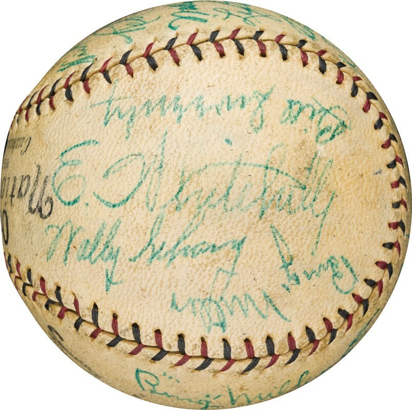 1920's Baseball Legends Signed Baseball With Harry Heilmann & Leo ...
