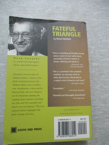 Fateful Triangle by Noam Chomsky, paperback,2nd edition,578 pp,USA,1999. cs1536 | eBay