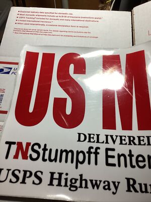 1) U.s. Mail Rural Carrier Magnetic Sign Usps 4 3/4 X 12 3/4 Magnetic ...