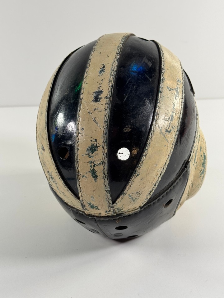 RARE 1940's WW2 Civil Defense CD Leather Football Helmet UNUSUAL look ...