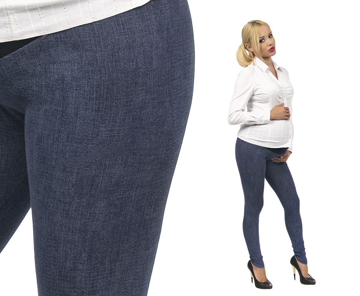 Umstand Hose Muster Leggings Leggins Umstandshose lang gekämmte ...