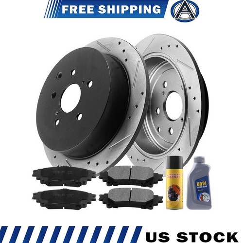 REAR Drilled Brake Rotors Kits for Toyota Sienna Highlander 2011 2012 ...