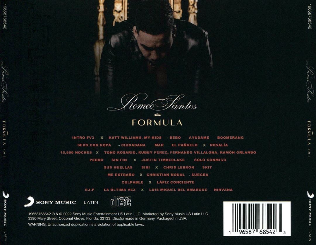 Formula, Vol. 3 by Santos, Romeo (CD, 2022) for sale online | eBay