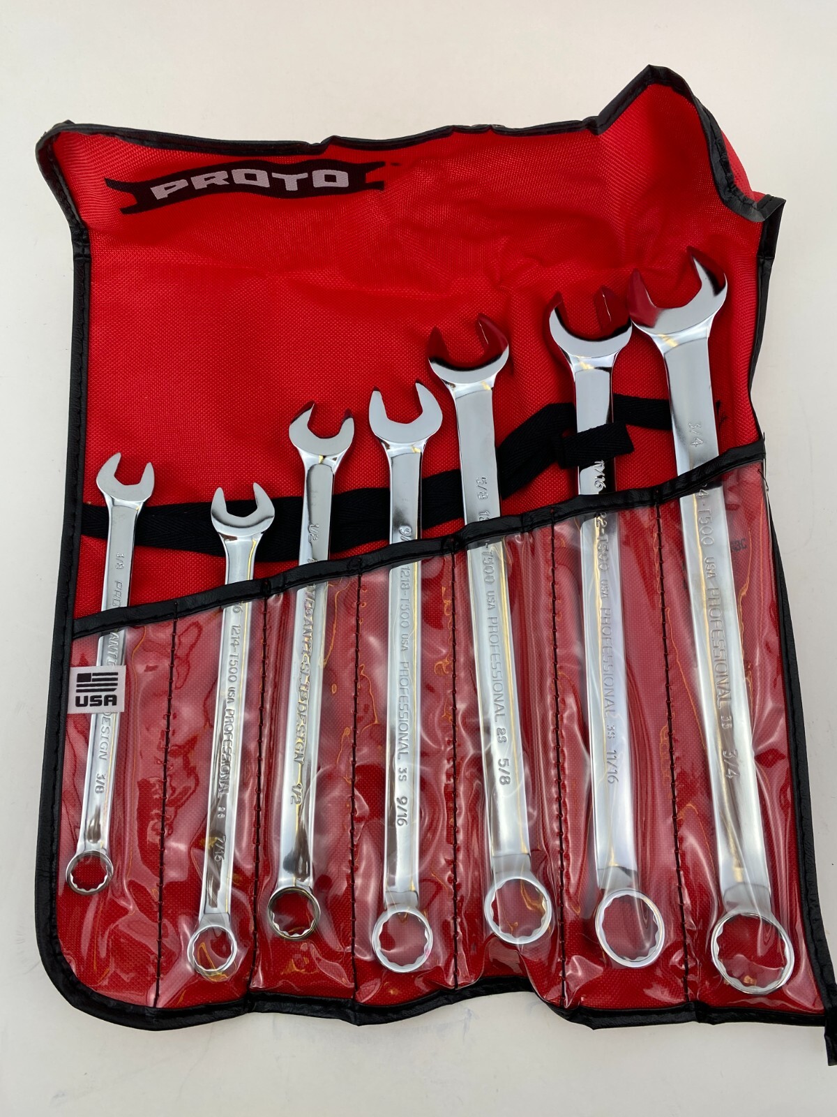 Proto J1200H-T500 7pc Conbination Wrench Set 12 Pt, SAE, 3/8"-3/4 ...