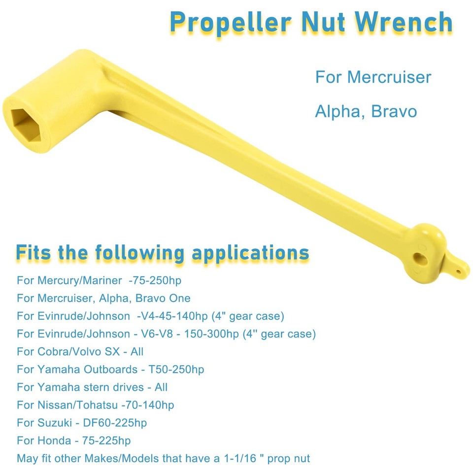 For Mercury Prop Wrench 1-1/16" Nut Wrench Alpha One Yellow - 859046Q4 | eBay