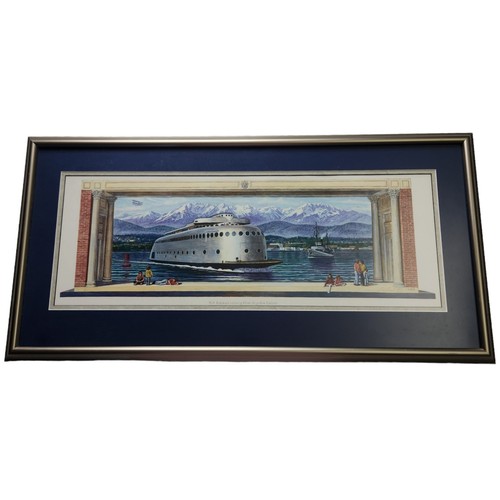 Vintage Cory Ench KALAKALA Ferry Leaving Port Angeles Number Framed Art ...