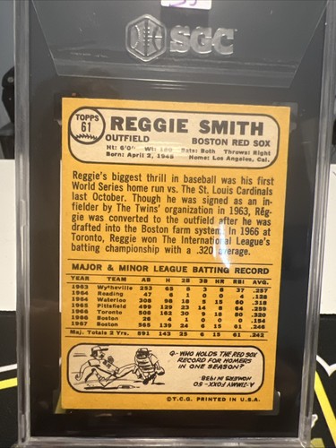 1968 Topps #61 Reggie Smith All-Star Rookie Cup SGC 7 Red Sox | eBay