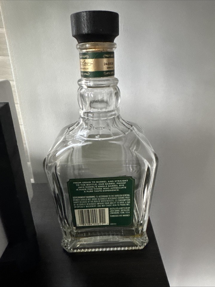 Jack Daniels empty bottle Single Barrel Barrel Proof Rye 136.7 proof ...