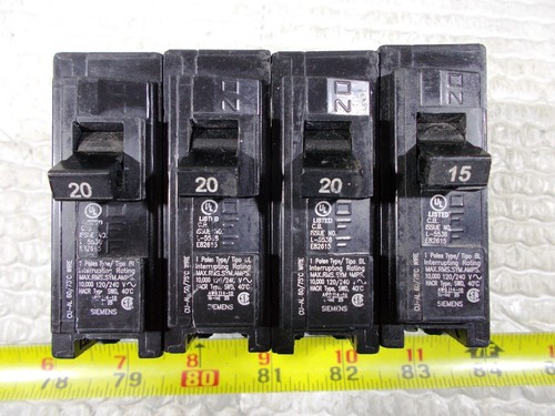 Siemens B115 B120 15 Amp 20 Amp 1 Pole Bolt On Mounting Circuit Breaker ...