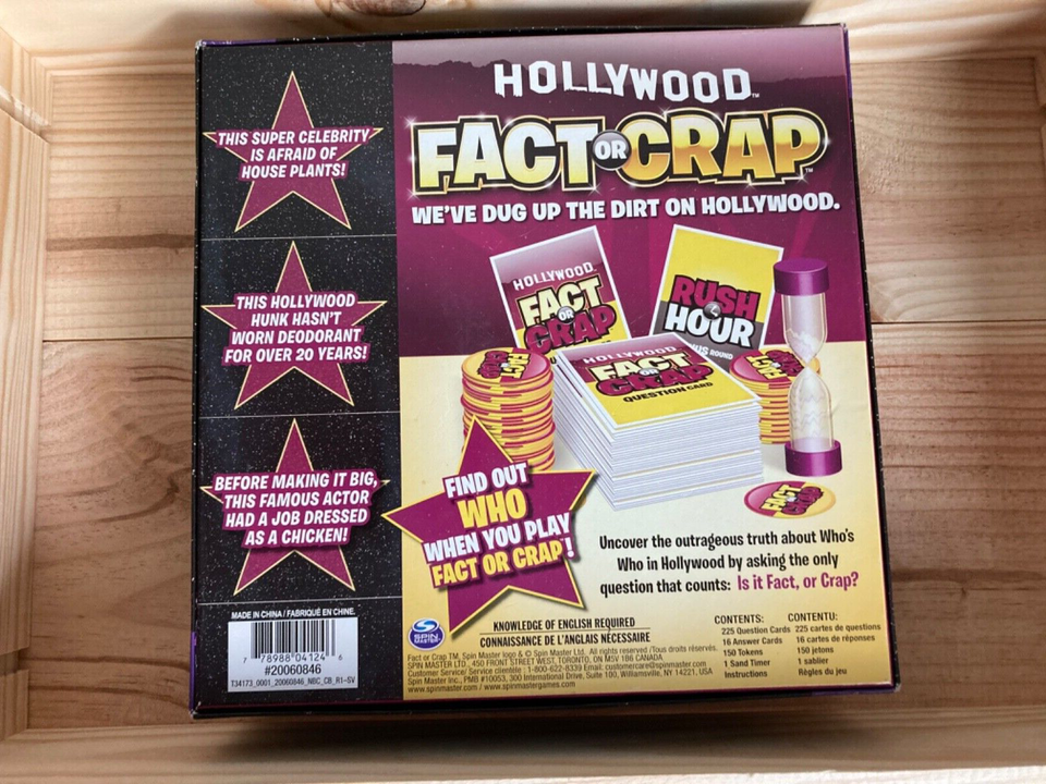 2012 Version Hollywood Fact or Crap Celebrity Trivia Game Party Fun ...