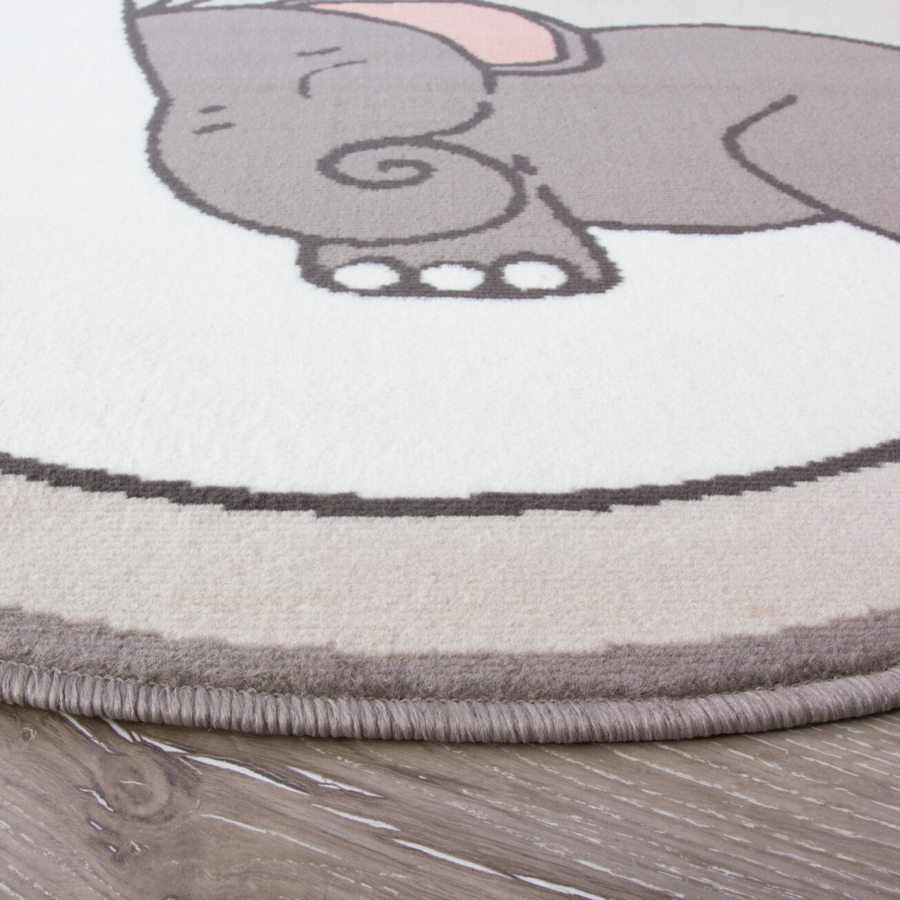 Modern Kids Bedroom Rug Soft Elephant Circle Nursery Rug Round Animal ...