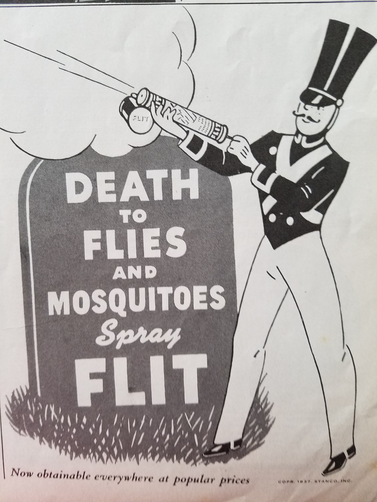 1937 FLIT Insecticide Spray Sprayer Death to Flies Mosquitoes Original ...