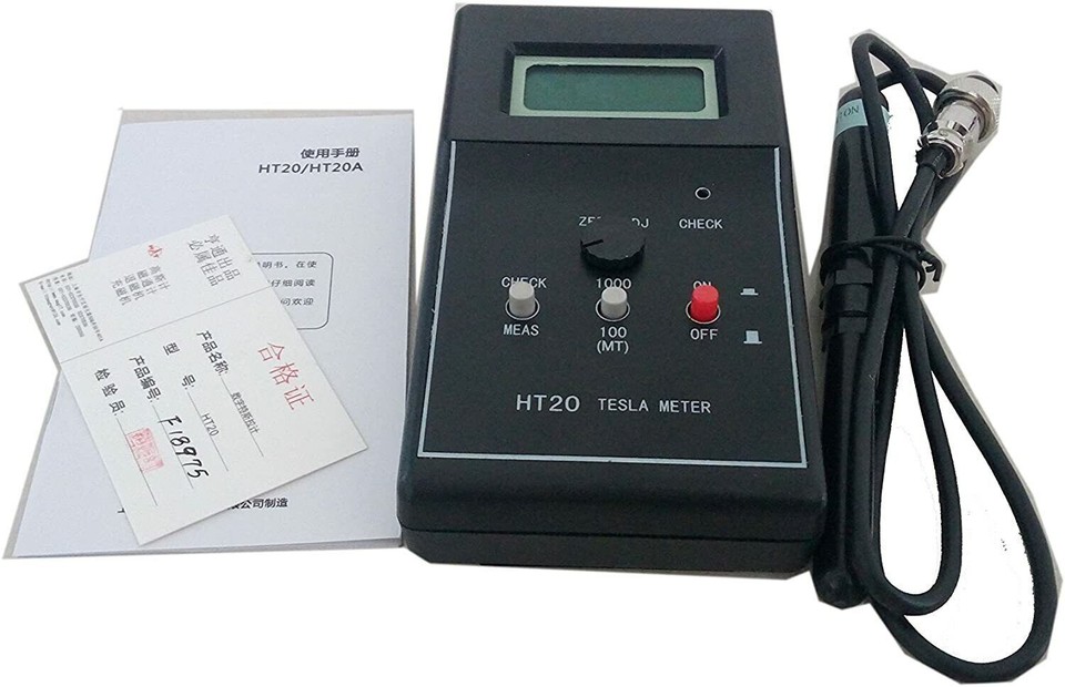Portable Tesla Meter Gauss Meter LCD Display 3 1/ digits Range 0.1mT ...