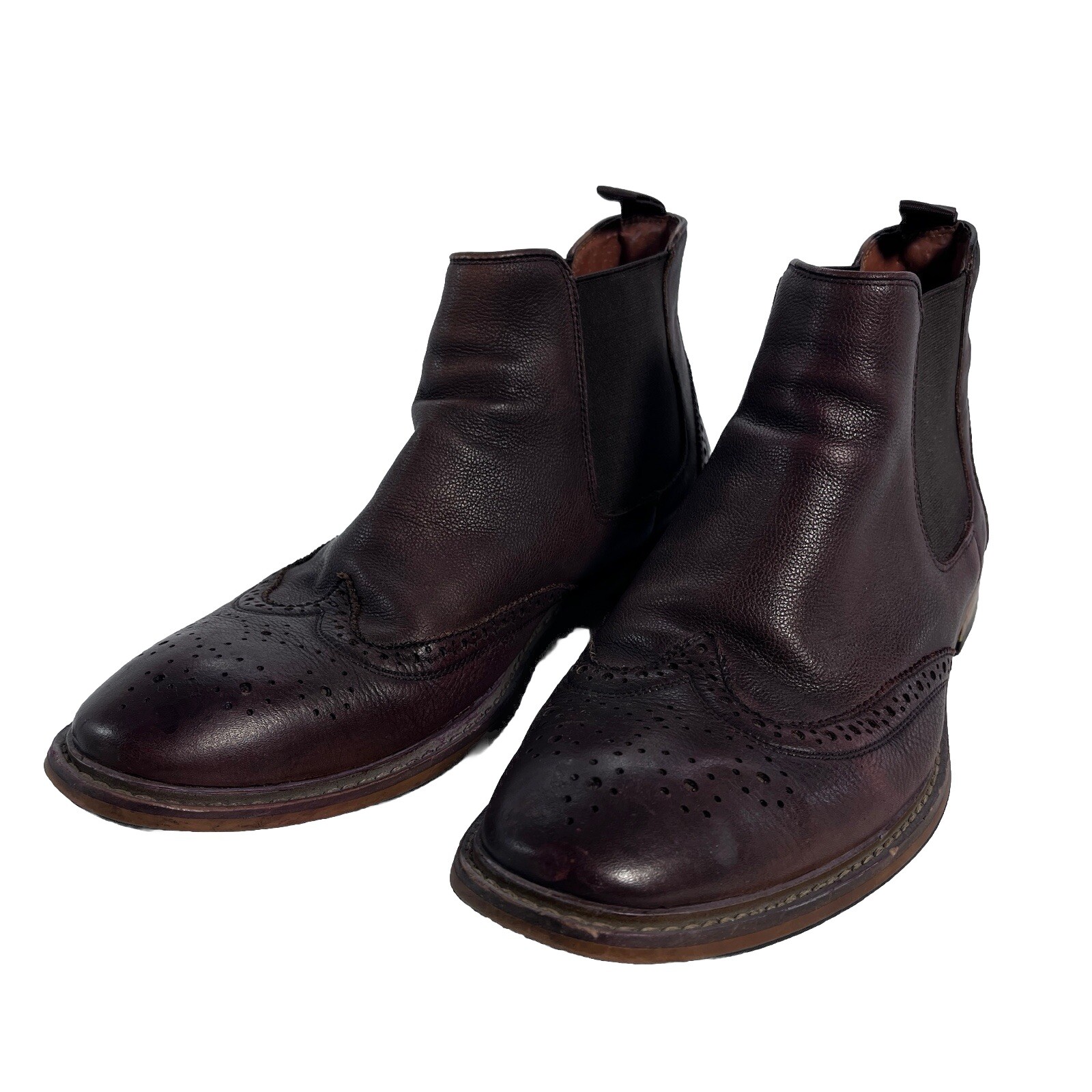 Florsheim Brown Leather Wingtip Chelsea Boots Men's Size 10.5M ...