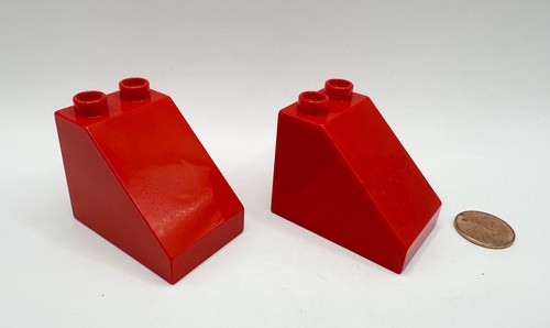 Lego Duplo Red Sloped Brick - 2 Pieces | eBay