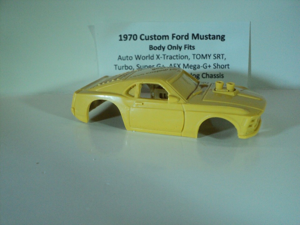 HO Slot Car Resin Body 1970 Ford Custom Mustang Boss Mustard AFX TOMY ...