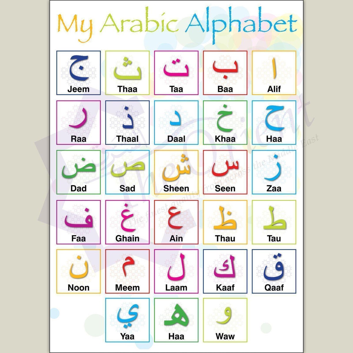 Kids Arabic Alphabet Chart Oppidan Library