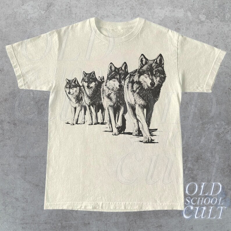 Vintage Wolf 90s Graphic Shirt, Wolf Lovers Retro Tee, 2000s Nature ...